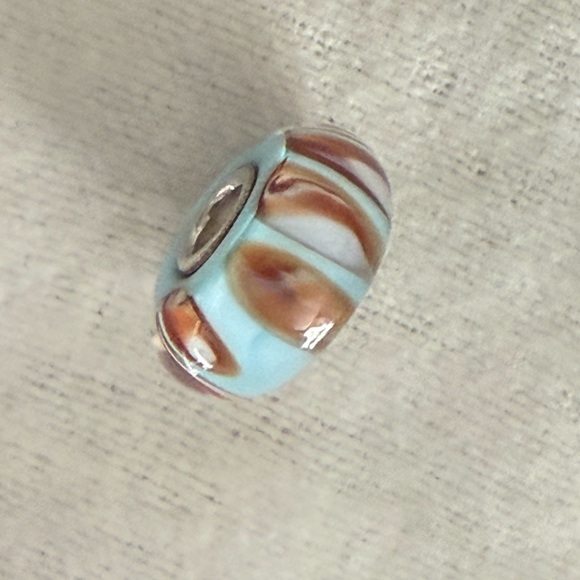 Trollbeads | Jewelry | Authentic Trollbeads Sky Blue And Caramel Glass ...
